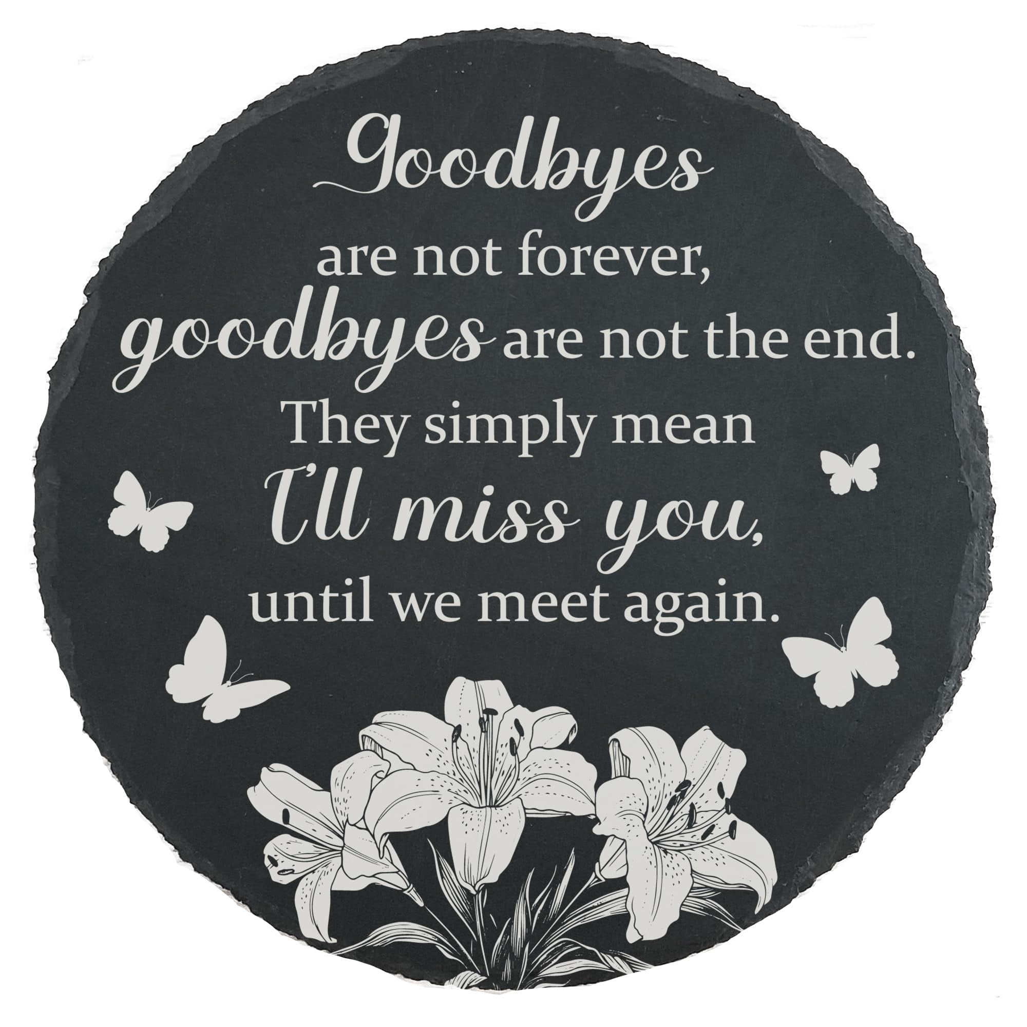 Memorial Garden Stone Lilies Memorial Plaque Sympathy Stepping Stone ...