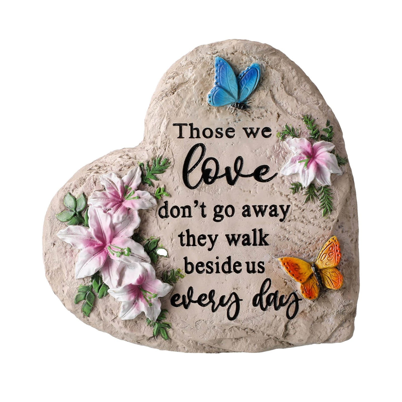Memorial Garden Stone Sympathy Gift, In Memory of Loved Ones, Heart ...