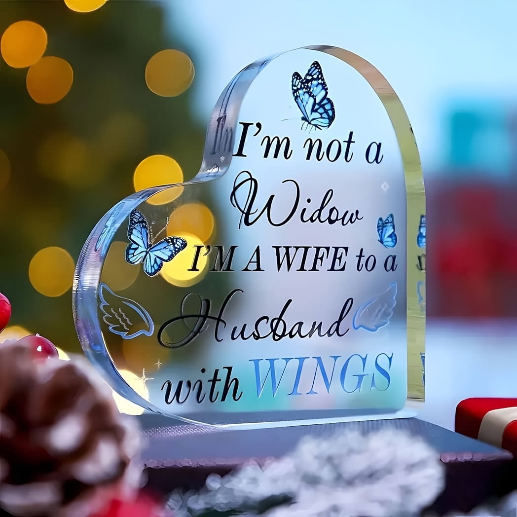 Memorial Gift Acrylic Heart Keepsake Decorative Plaque Loss Of Husband ...