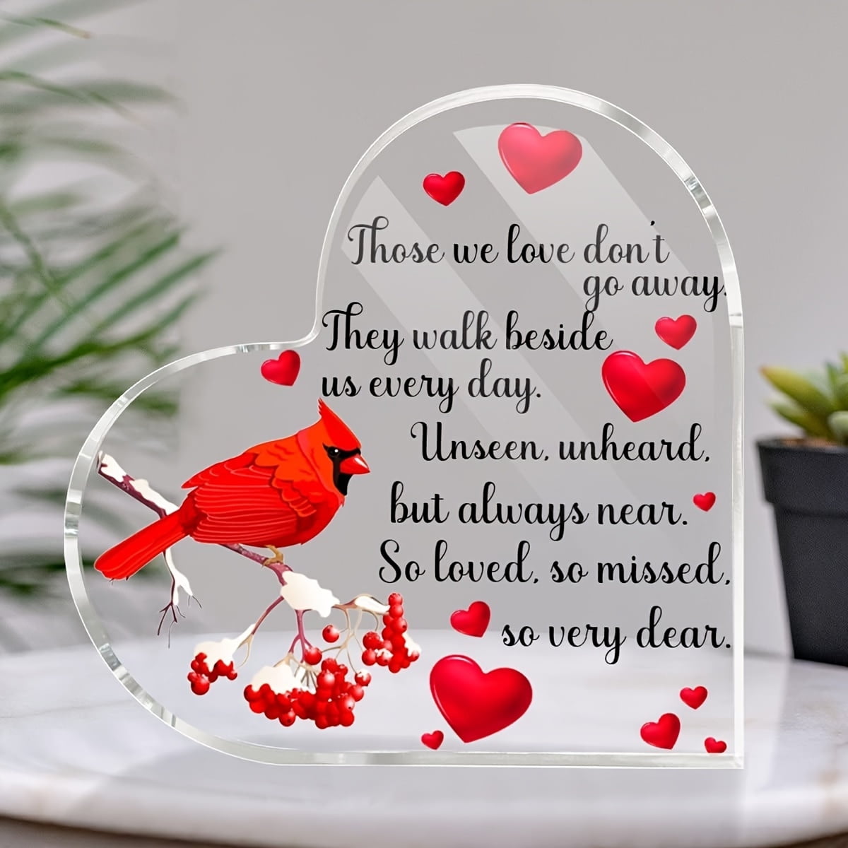 [Memorial Gift] Acrylic Memorial Gift | Heart Shaped Keepsake ...