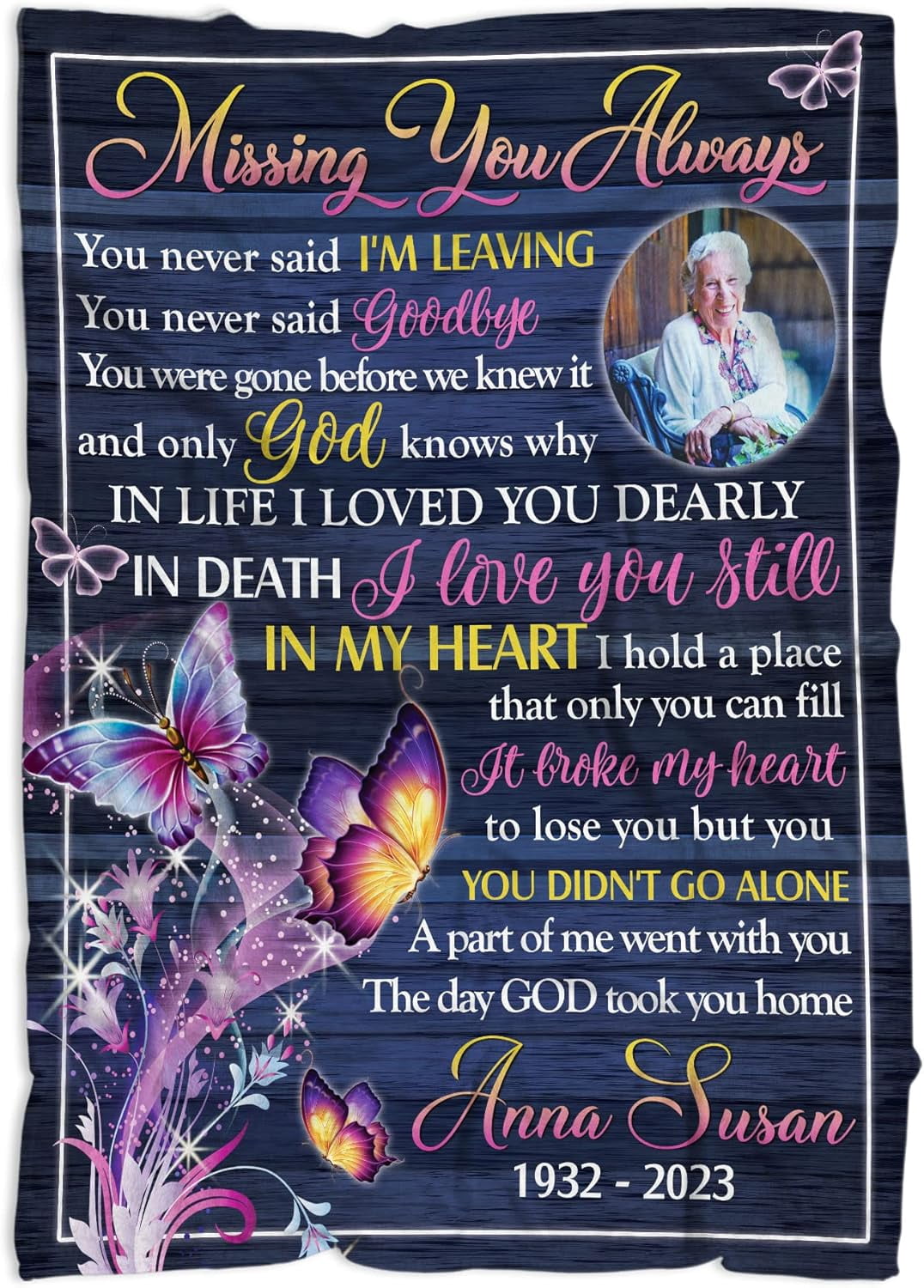 Memorial Gift for Loss of Loved One Mom Dad, in Loving Memory Blanket ...