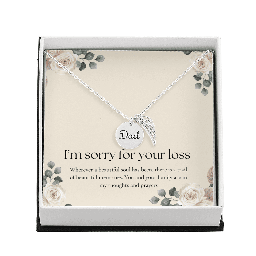 Memorial Gifts - So Sorry for Your Loss - Angel Wing Necklace for ...