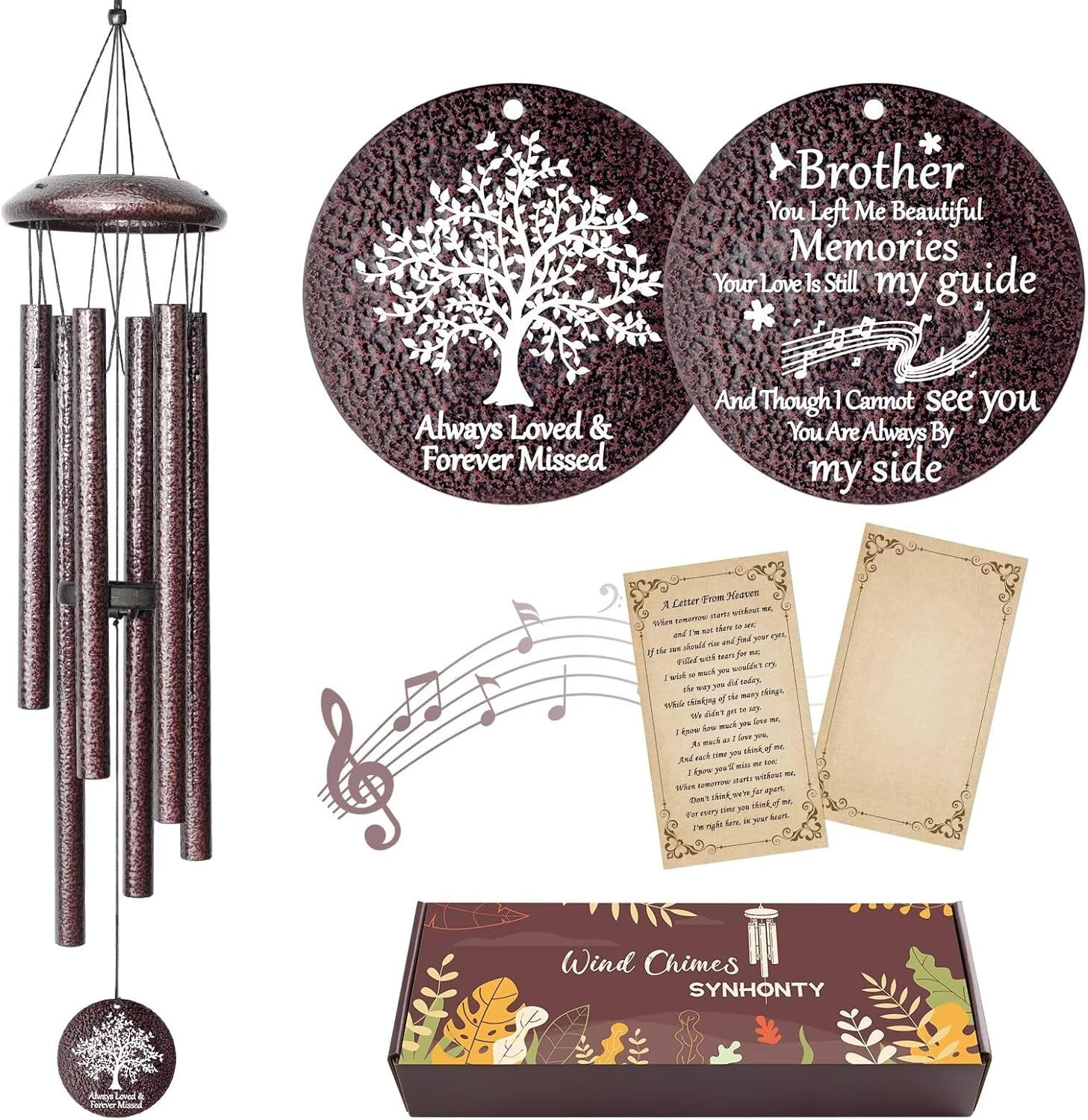 Memorial Gifts for Loss of Brother, 25''Memorial Wind Chimes ...