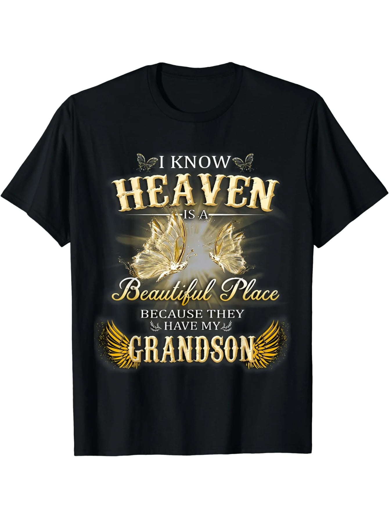 Memorial Grandson in Heaven Grandson my Angel Miss Grandson T-Shirt ...