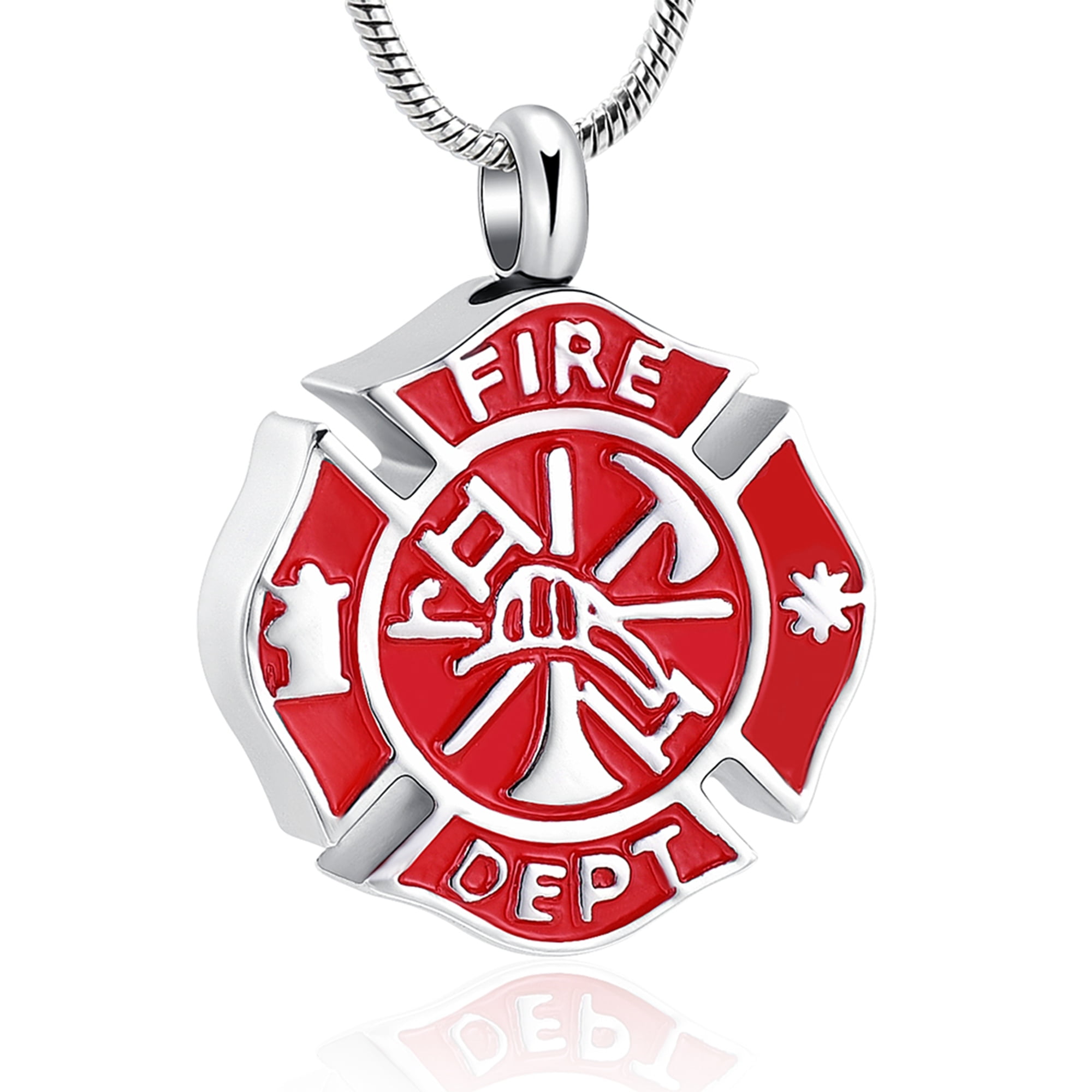 Memorial Jewelry Firefighter Fire Dept Round Cremation Pendant ...