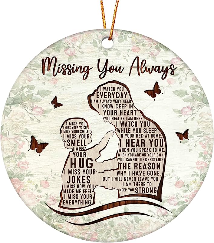 Memorial Ornament Missing You Always, Sympathy Keepsake for Loss of ...