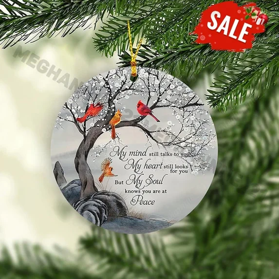 Memorial Ornament, My Mind Still Talks To You, Heaven Cardinal Ornament ...