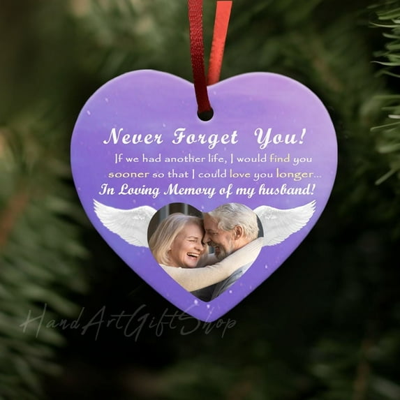 Memorial Photo 2D Flat Ornament 2025 + Personalized In Loving Memory ...