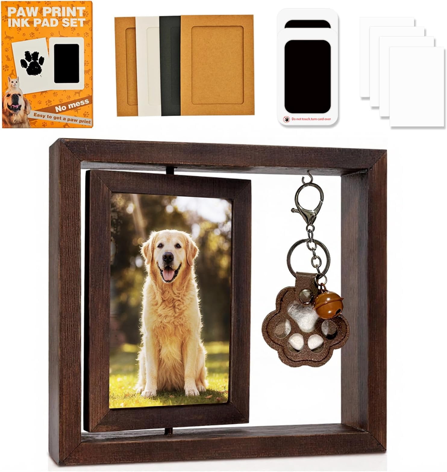 Memorial Picture Frame Set for , Rotating Wooden Photo 4.7x6.9 Frame-4 ...