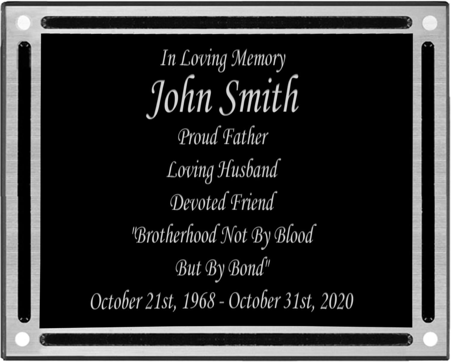 Memorial Plaque, Grave Marker, Remembrance Plaque, Outdoor, Indoor ...