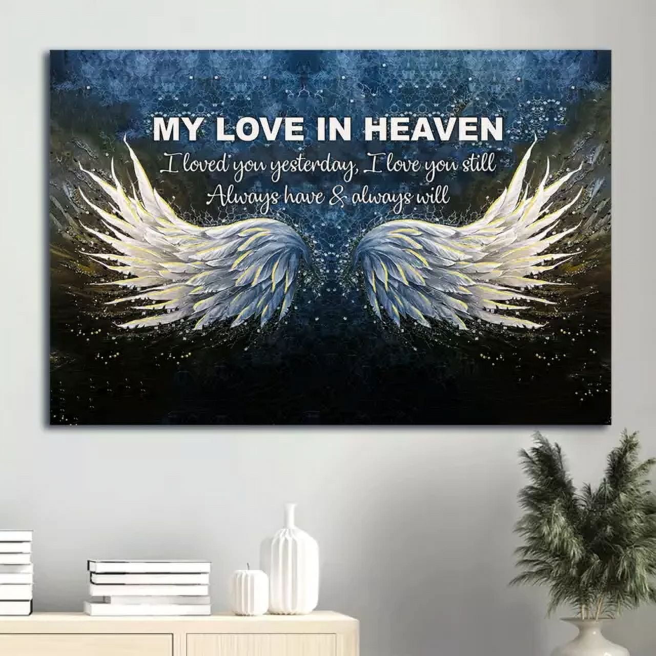 Memorial Poster - Angel Wings, Galaxy Painting Poster - Memorial Gift ...