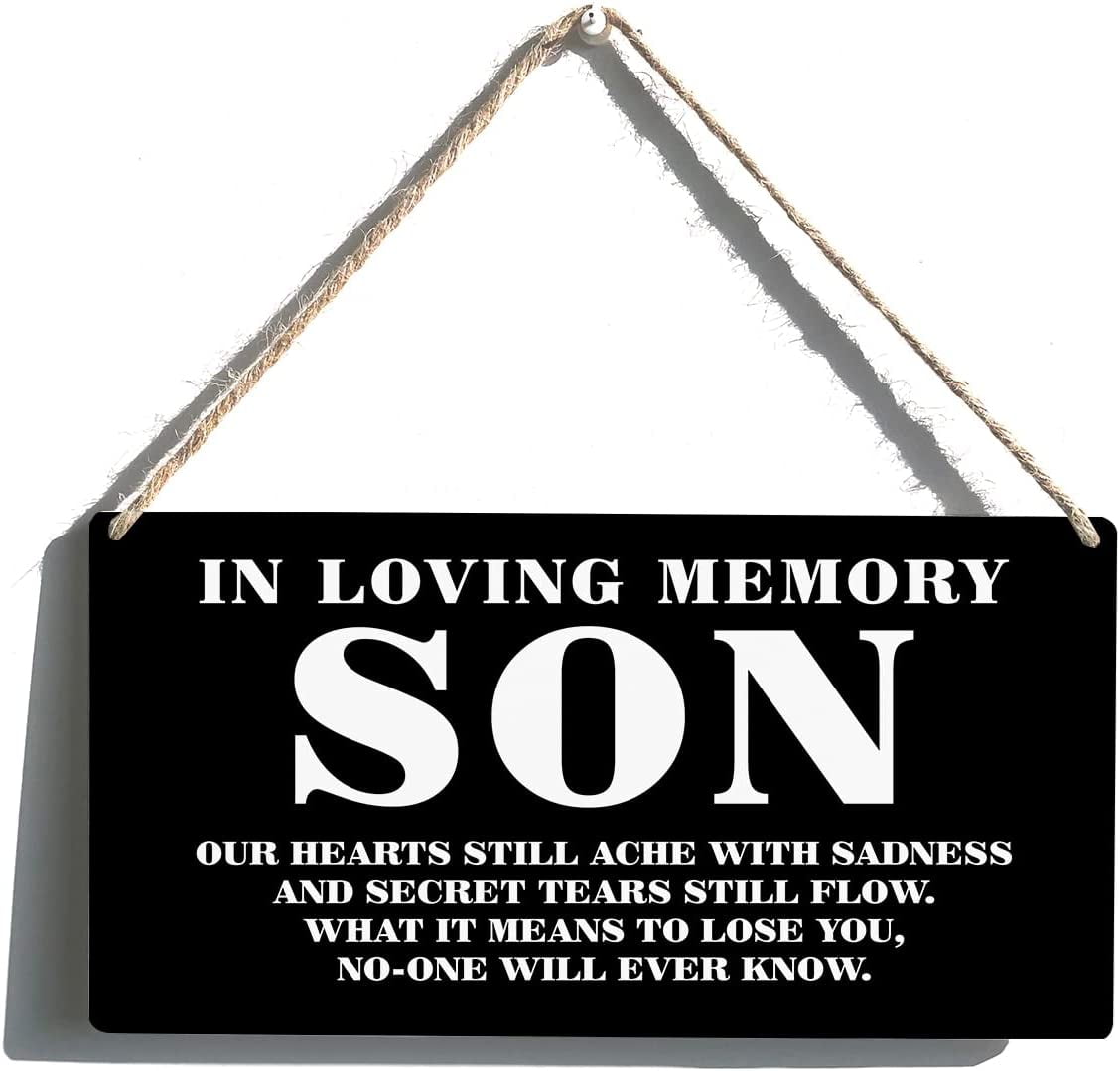 Memorial Sign Gift Farmhouse in Loving Memory Son Our Hearts Still Ache ...