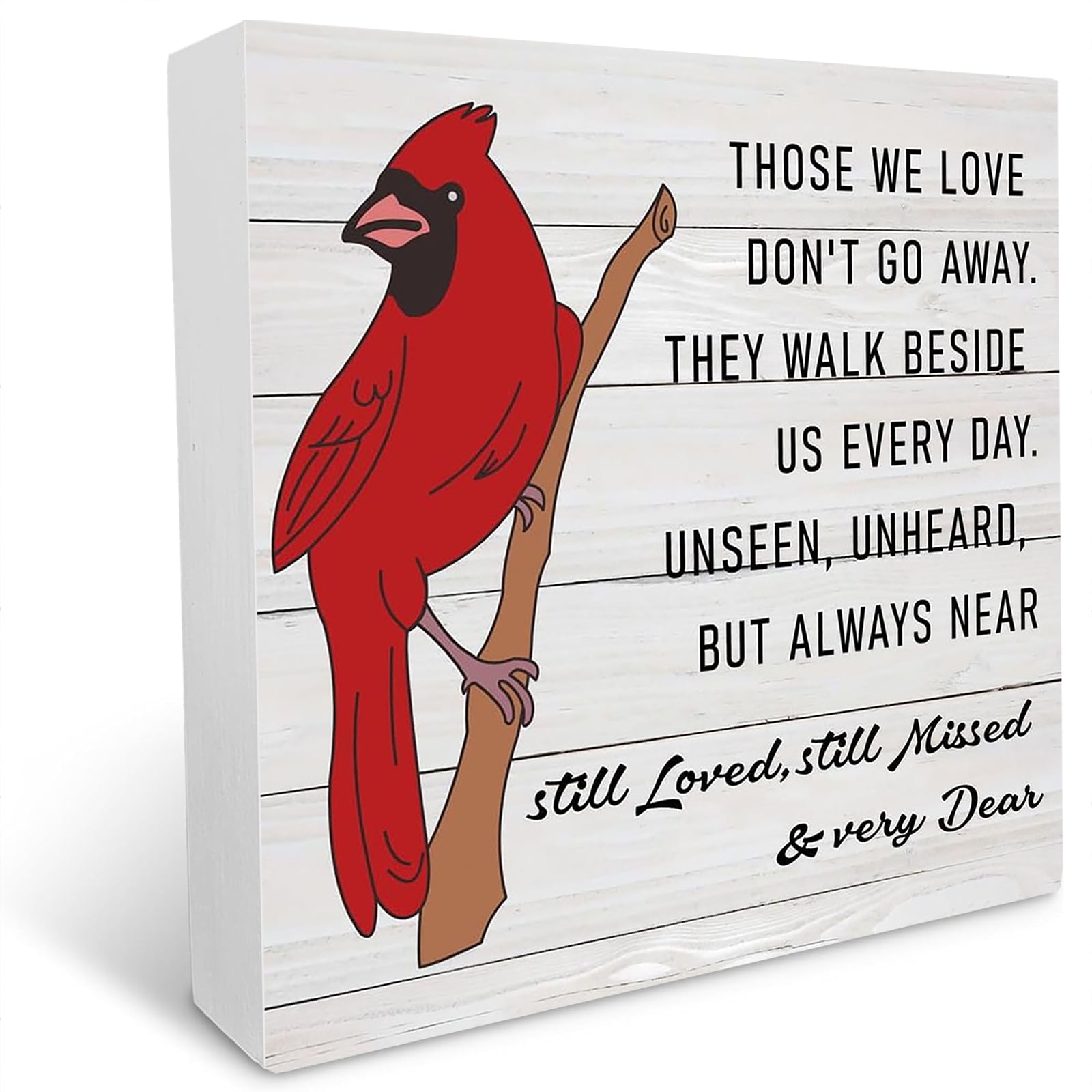 Memorial Sign, Wood Box Sign Desk Decor 7x7inch, Elegant Signs Wood ...