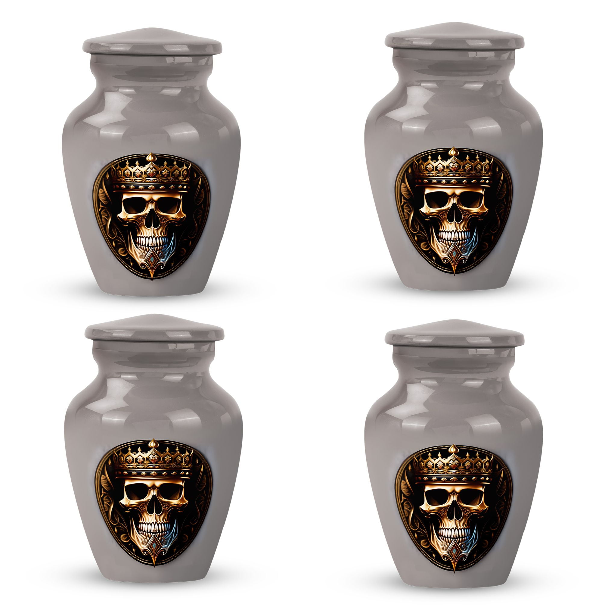 Memorial Skull With Crown Urn For Ashes Adult Mother & Father - Urns ...