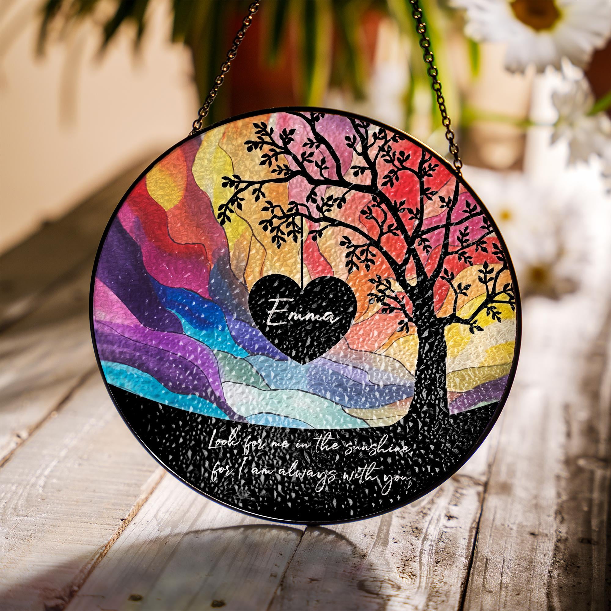 Memorial Stained Glass Suncatcher, In Loving Memory Loss Of Dad ...