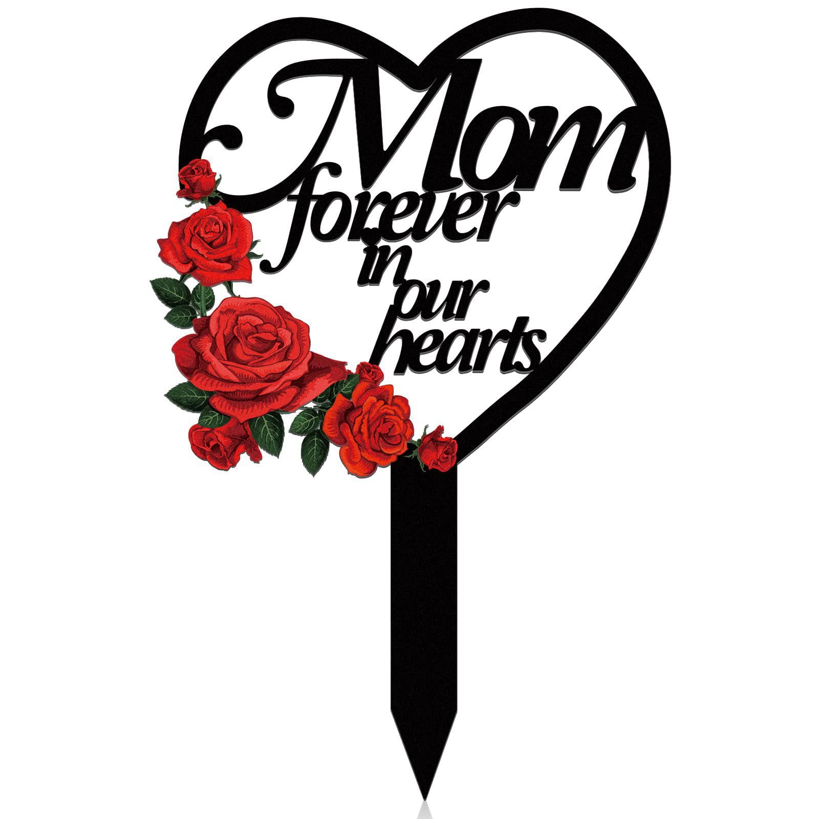 Memorial Stakes Grave Cemetery Decorations Metal Mom Grave Markers ...