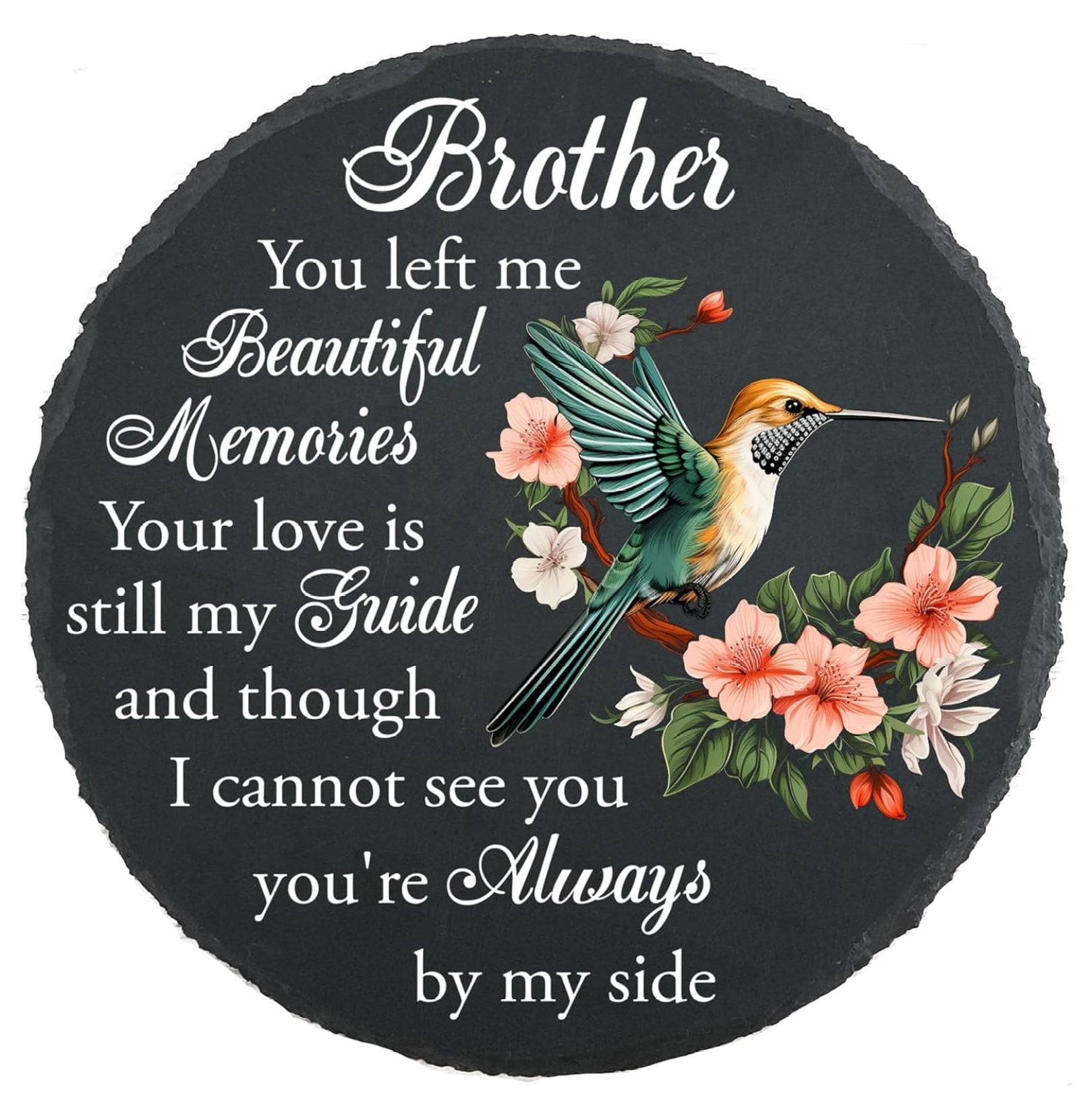 Memorial Stone, Memorial Garden Slate Hummingbird Sympathy Gifts for ...