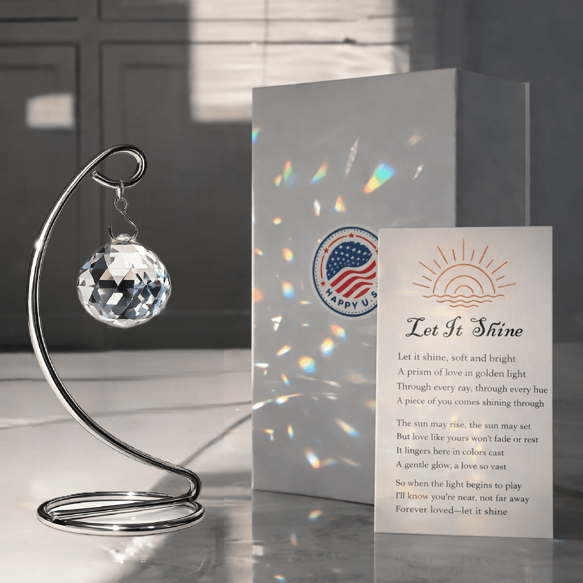 Memorial Suncatcher Tabletop Sympathy Gift with Stand, Crystal Ornament ...