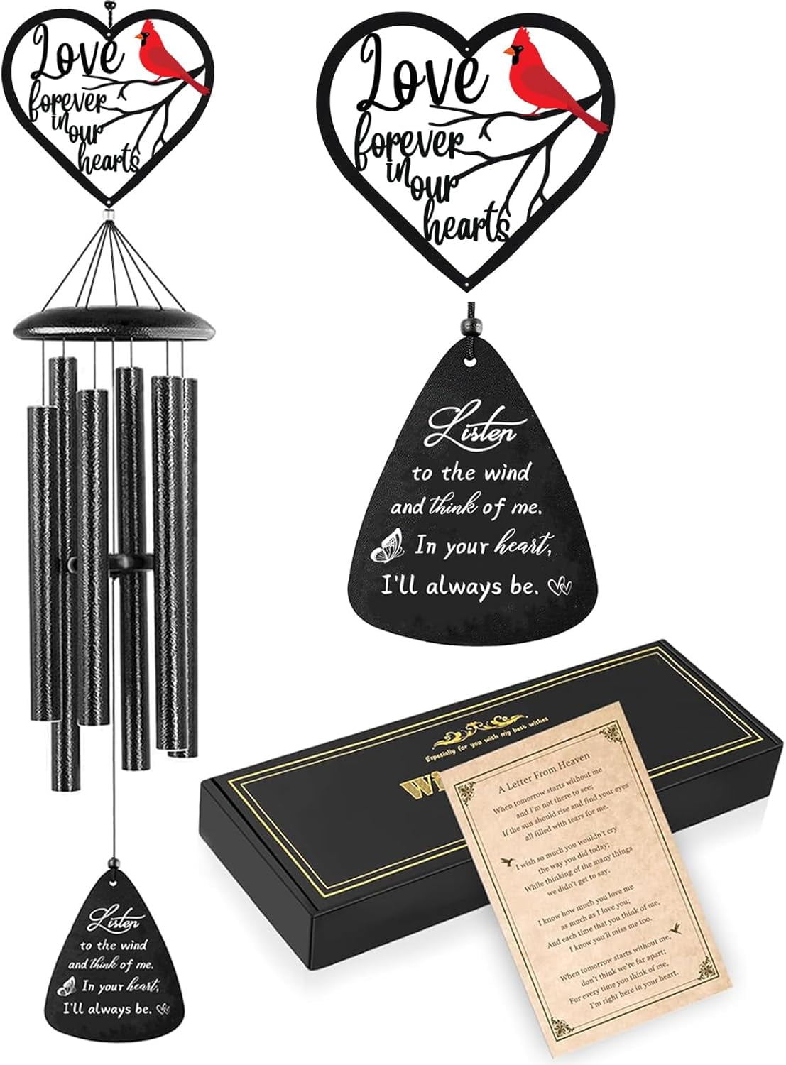 Memorial Sympathy Gifts, 36" Memorial Wind Chimes for Loss of Loved One ...