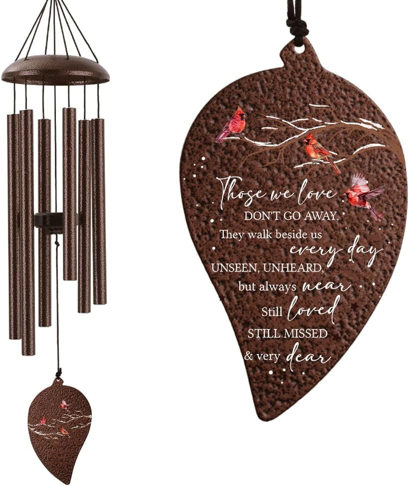 Memorial Sympathy Wind Chimes for Loss of Loved One, Cardinal Wind ...