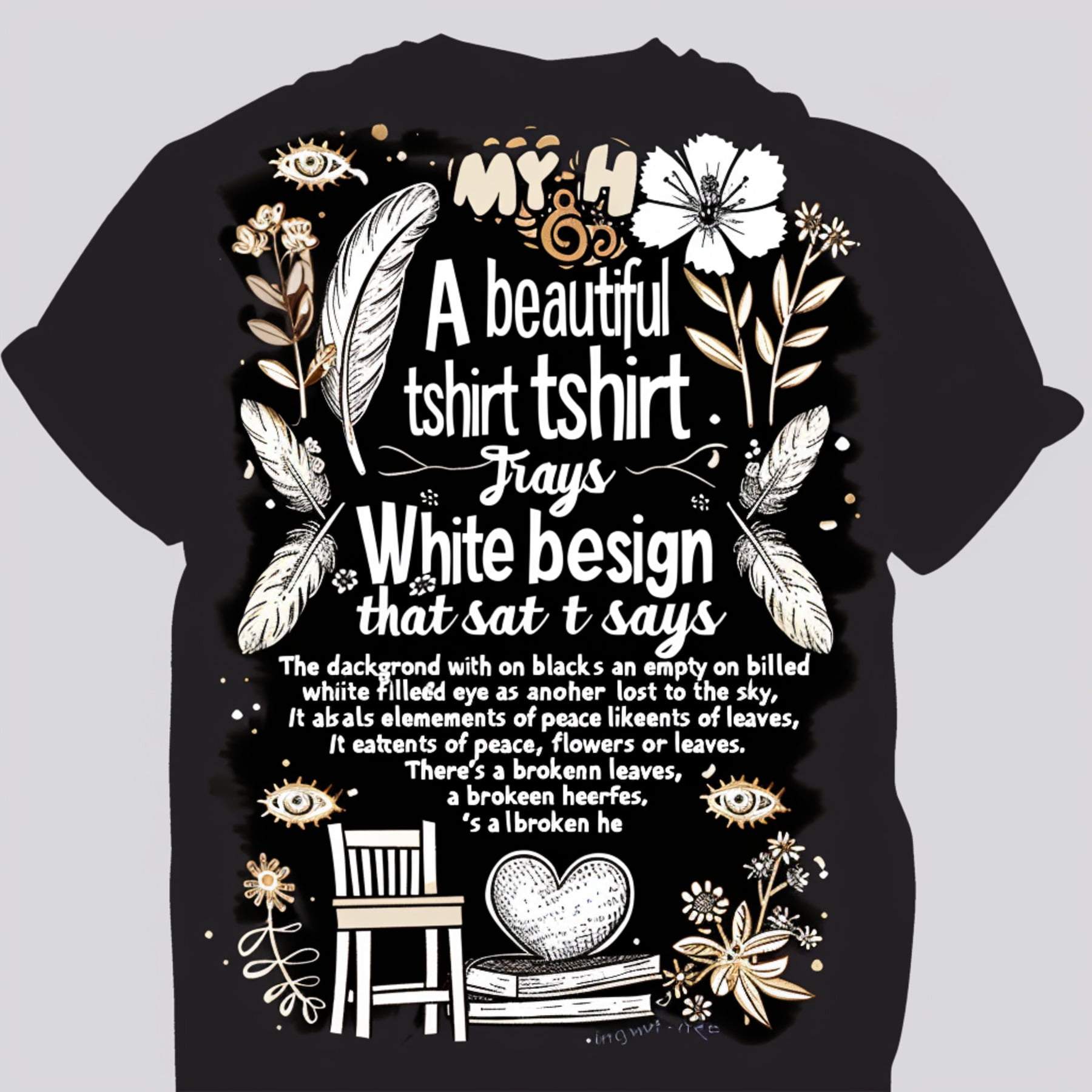 Memorial T Shirt for Dad in Heaven Heartfelt Design with Empty Chair ...