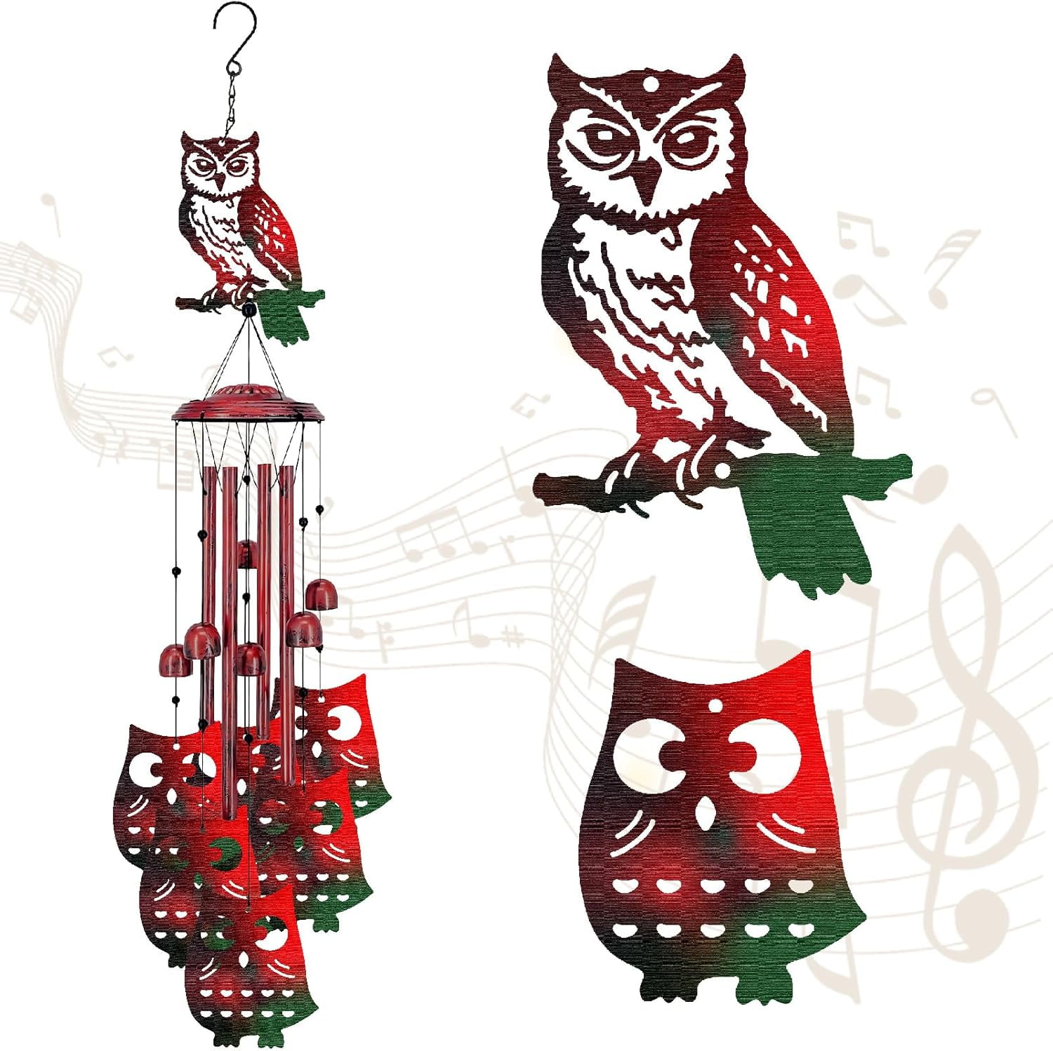 Memorial Wind Chimes Color Owl Wind Chimes for Outside Wind Bell ...