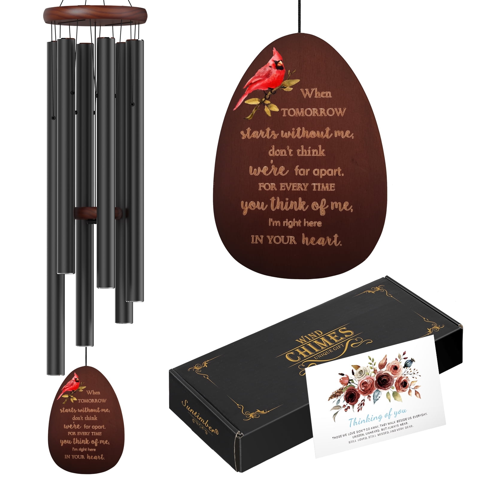 Memorial Wind Chimes for Outside,Cardinal Wind Chimes Sympathy Wind ...