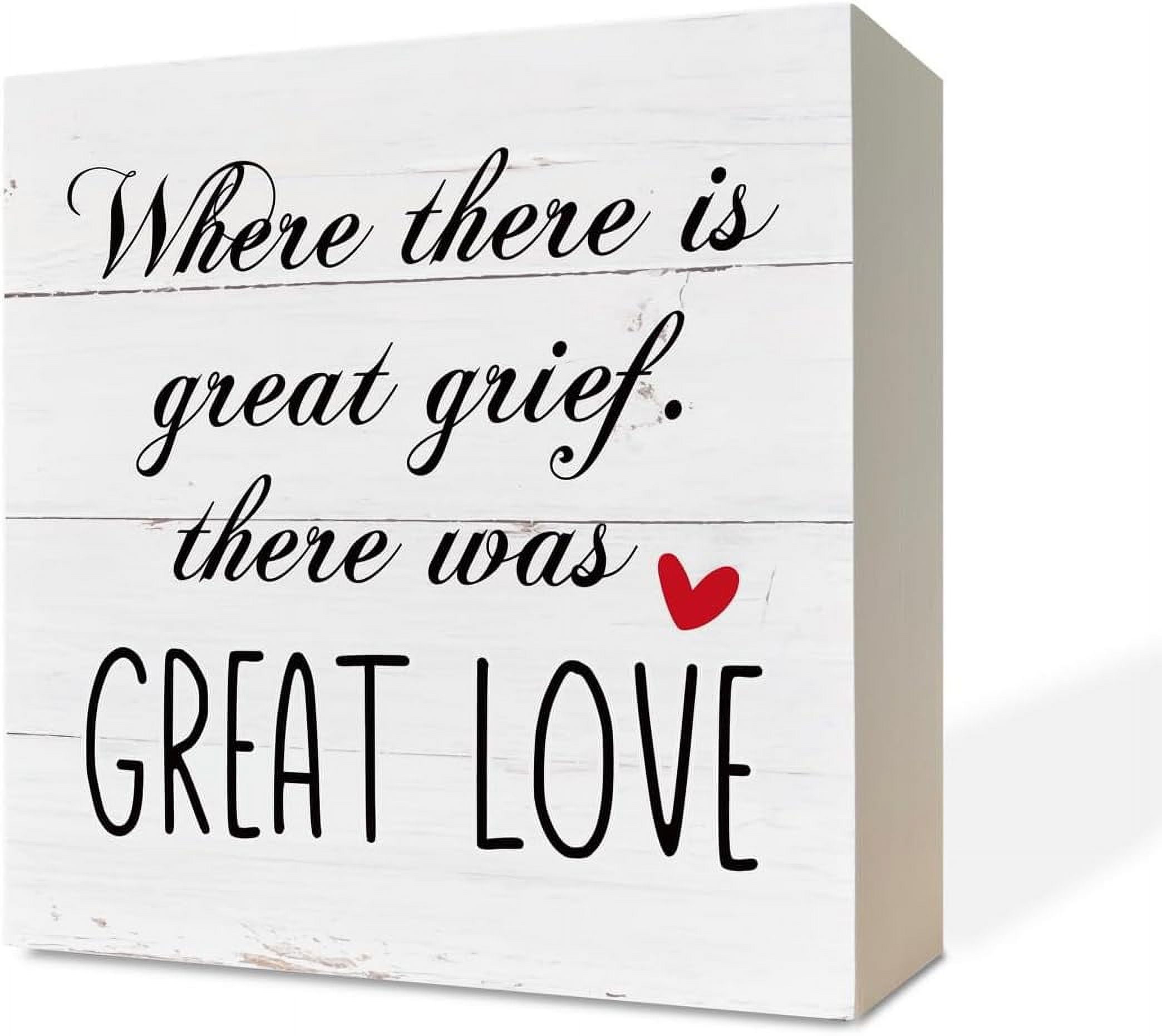 Memorial Wood Signs, Wooden Box Sign 5" x 5",Great Love Quote ...