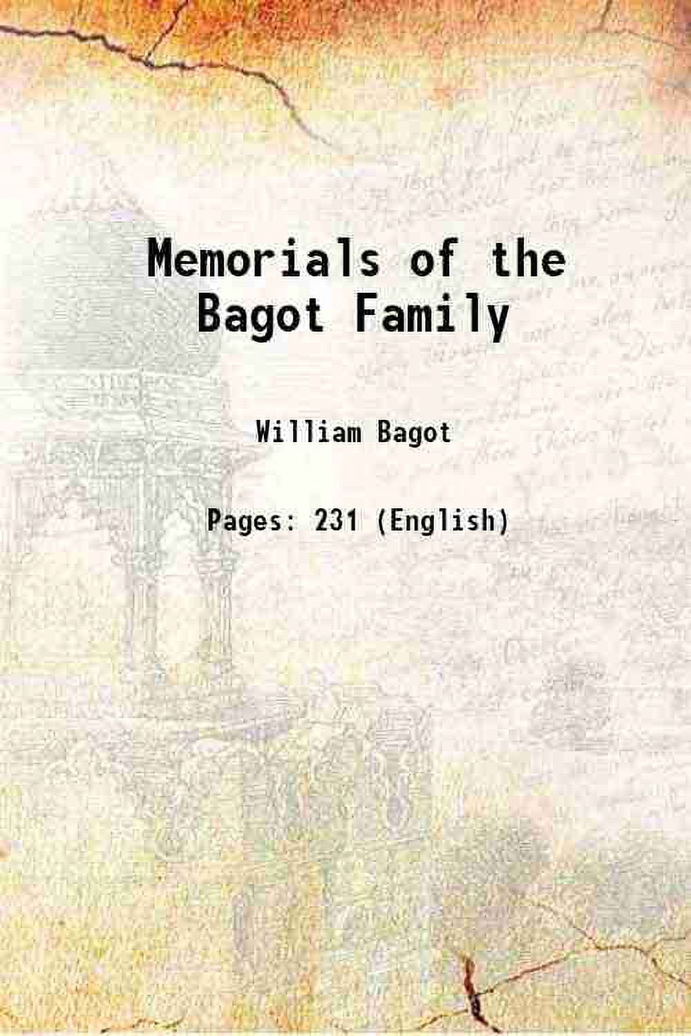 Memorials of the Bagot Family 1824 - Walmart.com