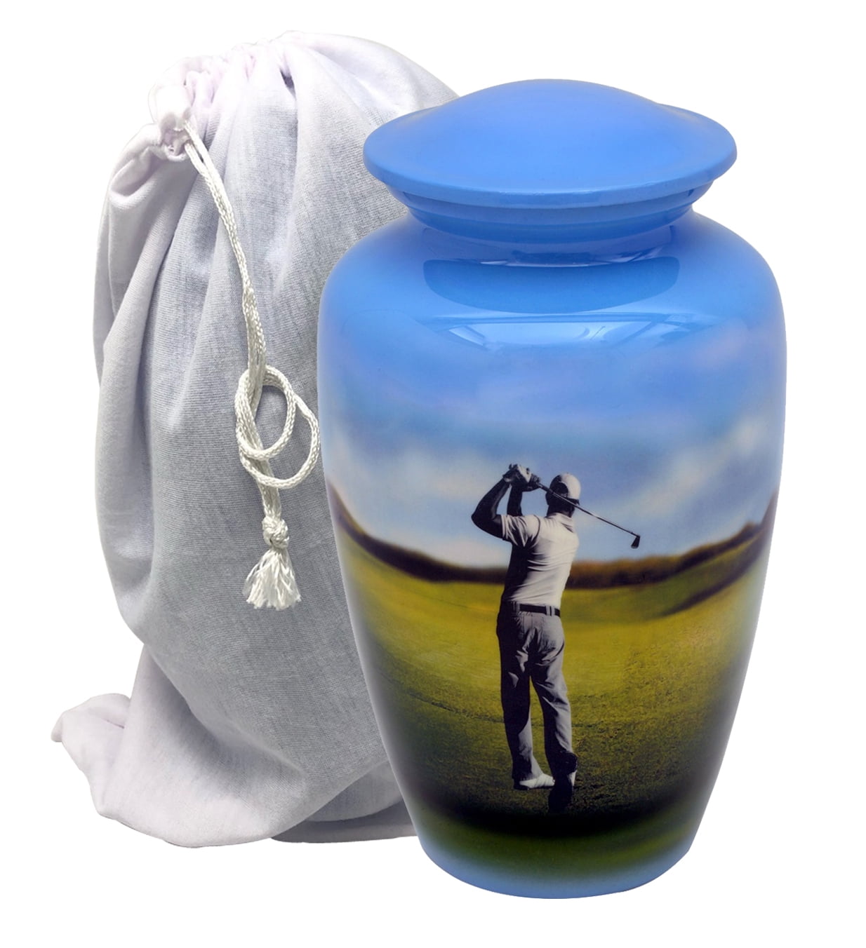 Memorials4u Hand painted Metal Cremation Urn - Adult Urn - Solid Metal ...