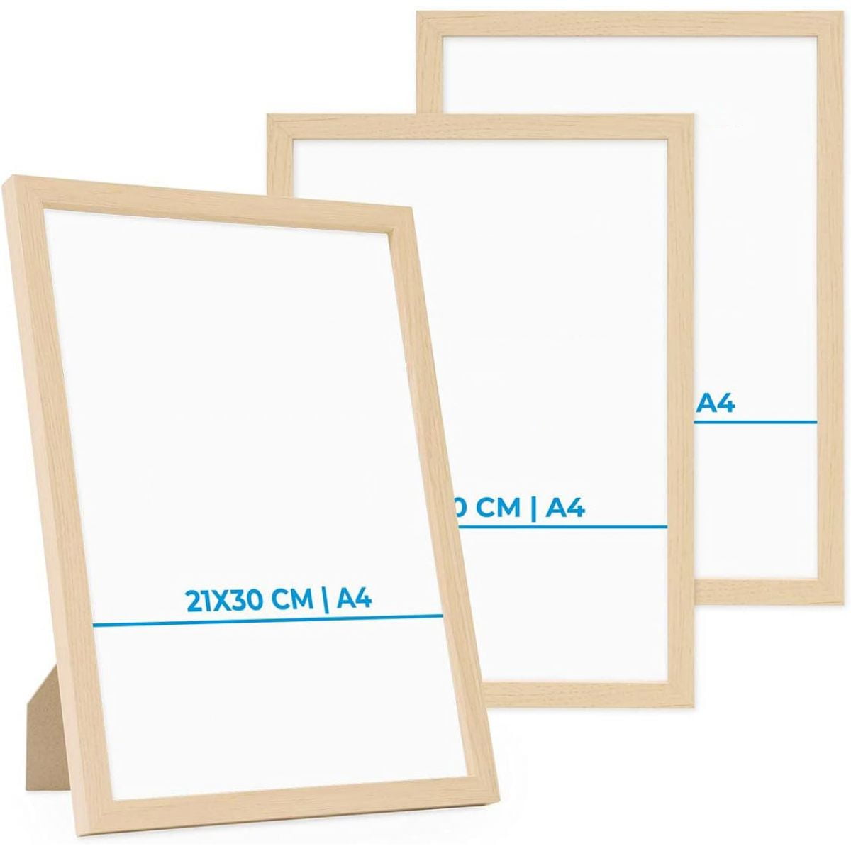 Memories Keeper, Set Of 3 Picture Frames In Natural Oak Finish With ...