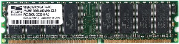 Memory 256mb ddr-400mhz-cl3 v826632k24satg-d3 pc3200u-3033-0-a0, 184p ...