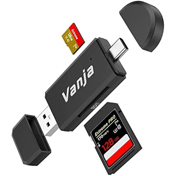 Memory Card Reader, Vanja Dual Connector USB C/USB 3.0 SD Card Reader ...