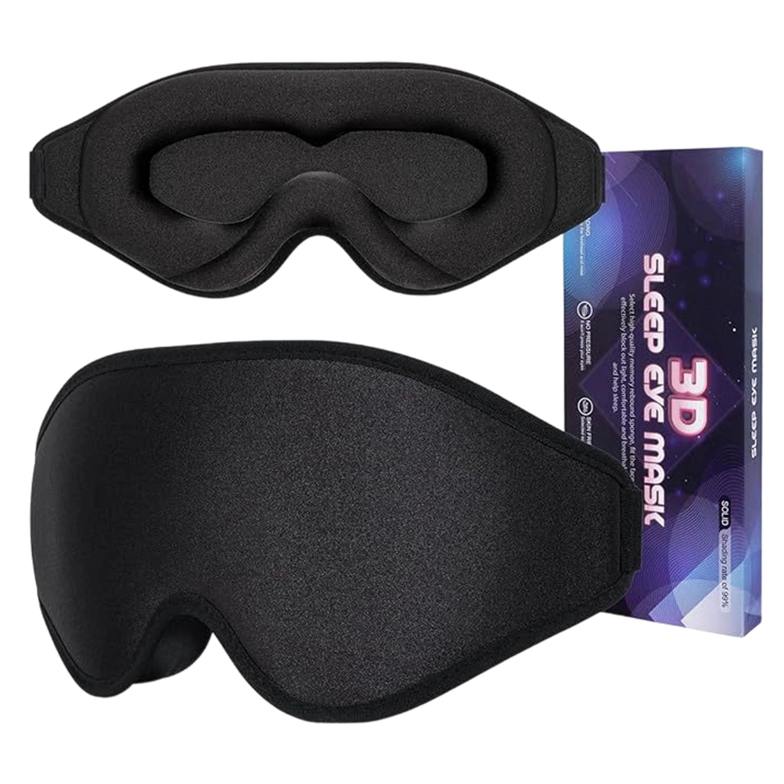 Memory Foam 3D Eye Mask with Contoured Design Blocks Light Effectively ...