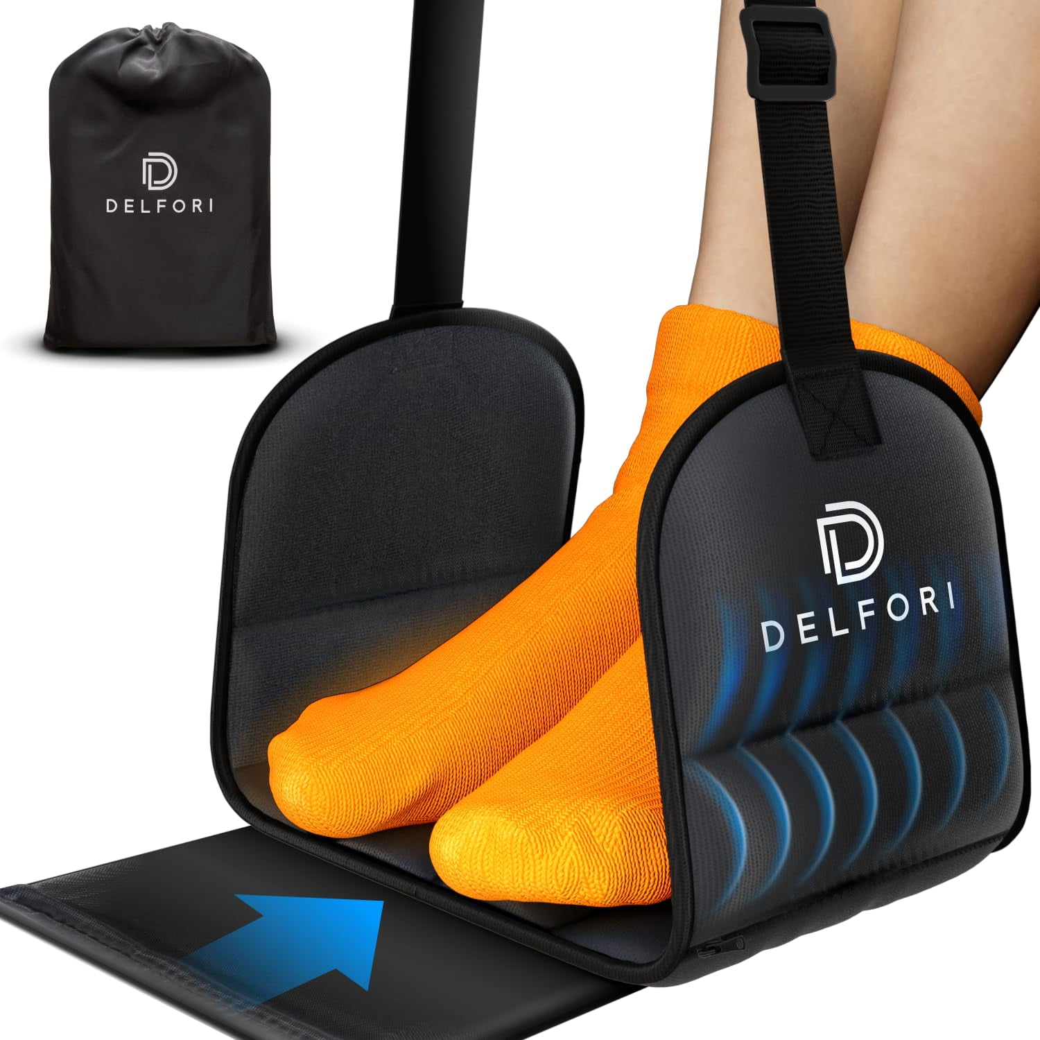 Memory Foam Airplane Footrest with Adjustable Straps, Lightweight ...