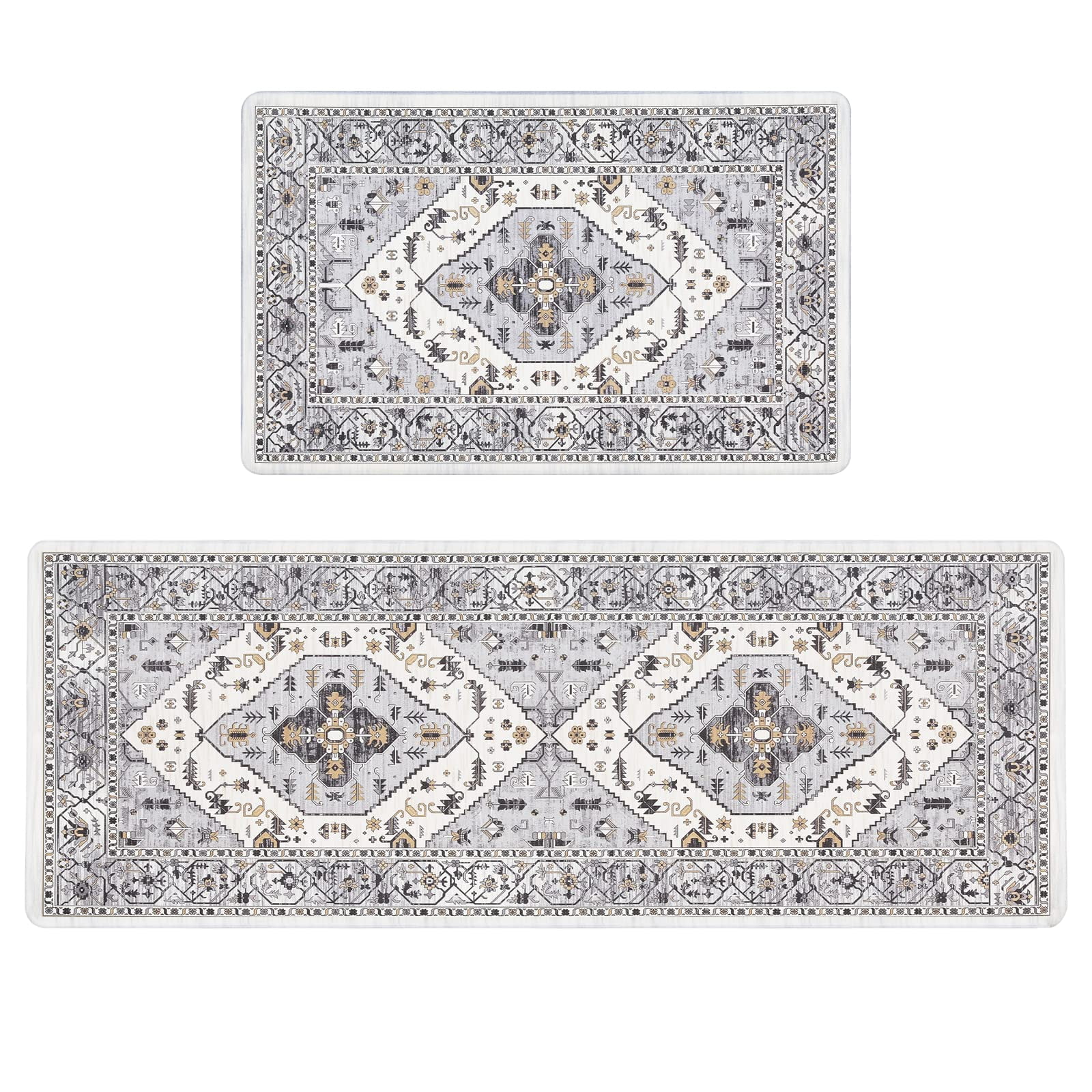 Memory Foam Anti Fatigue Kitchen Mats 2 Piece Set, Non Slip Waterproof ...