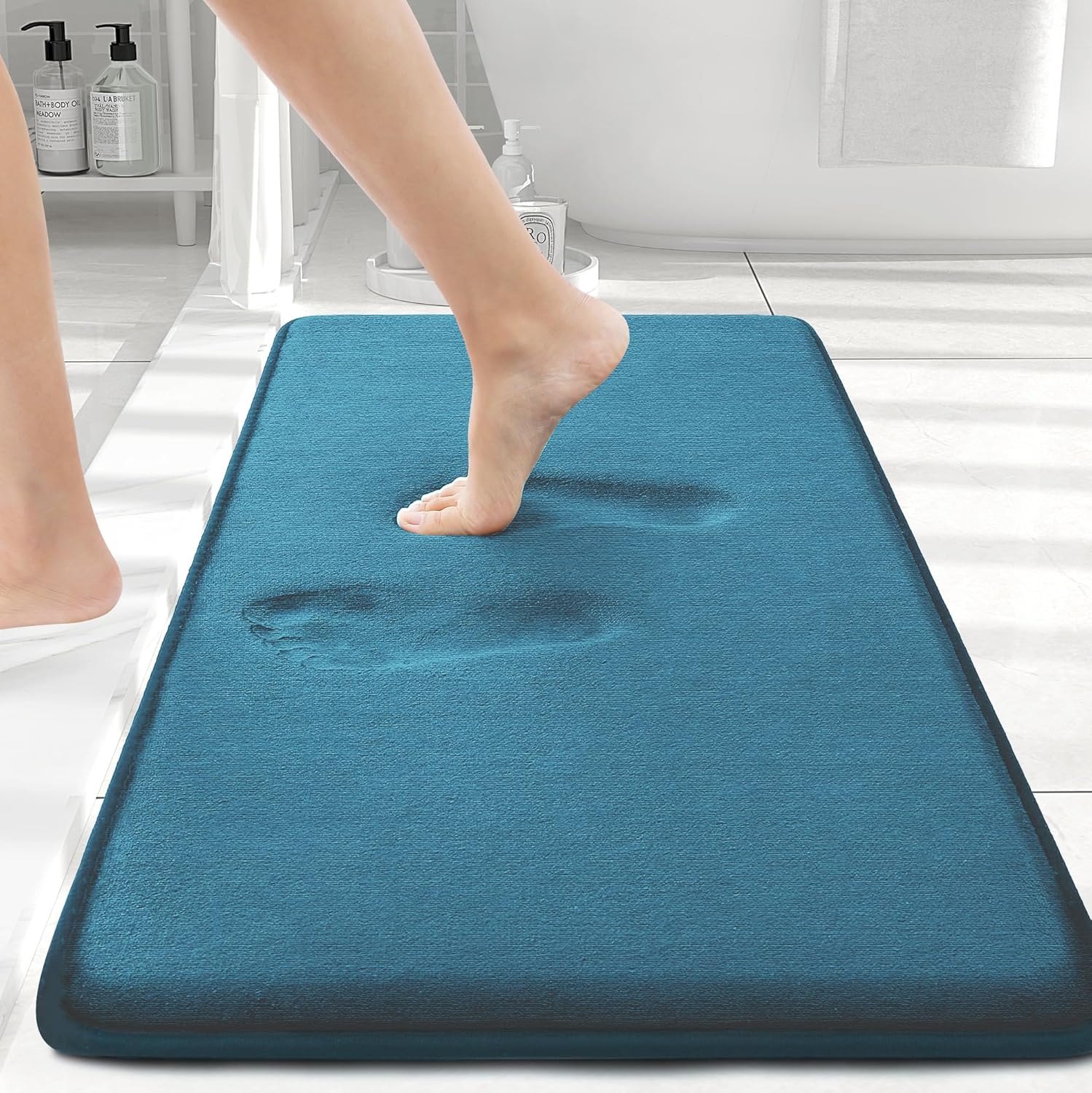 Memory Foam Bath Mat 30" x 20", Extra Soft Absorbent Bathroom Rugs Non ...