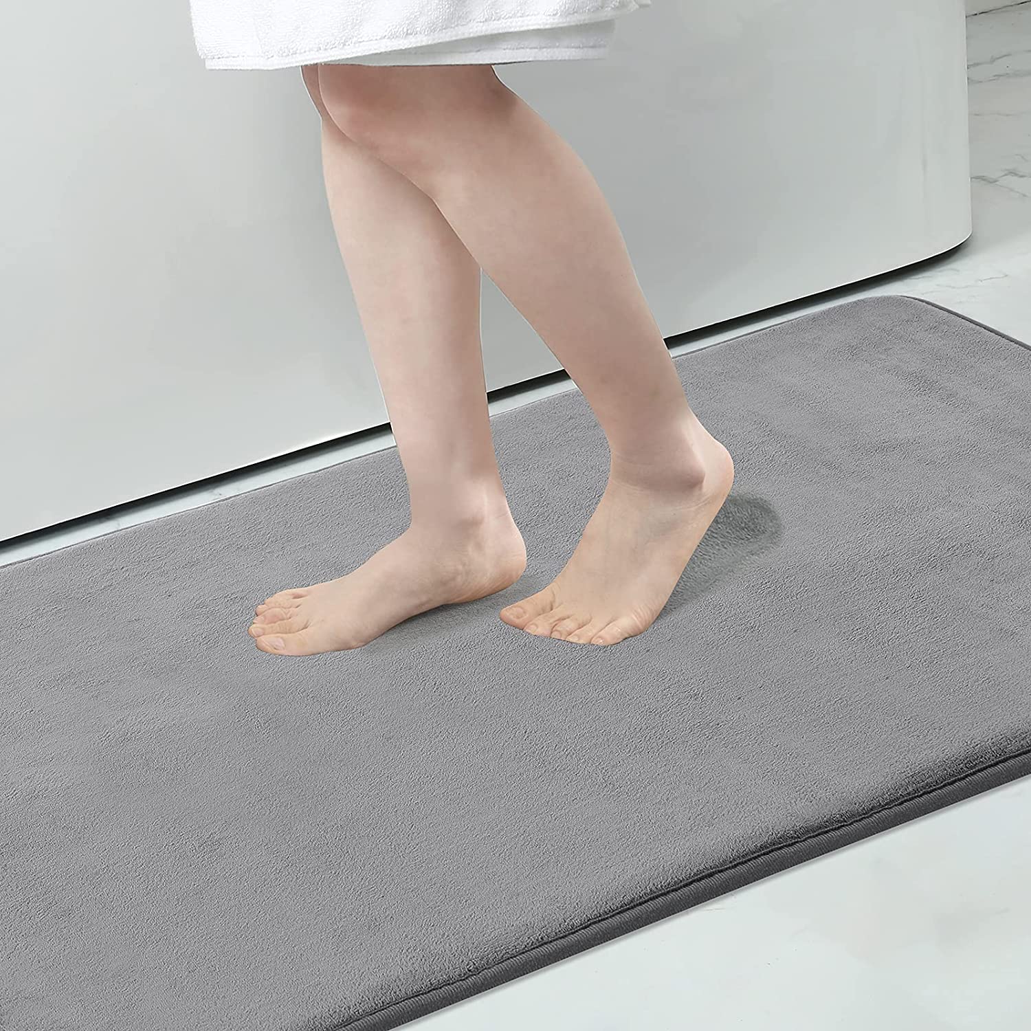 Memory Foam Bath Mat, Super Soft Absorbent Bathroom Rugs Non Slip Bath ...