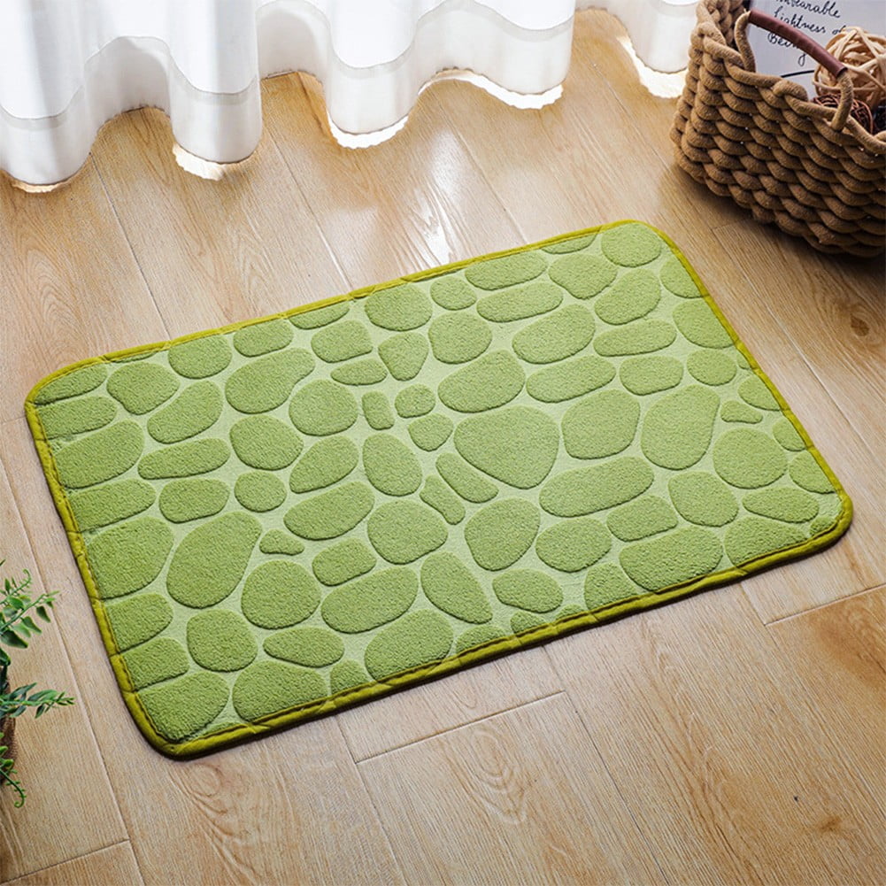 Memory Foam Bath Mat: Ultra-Absorbent Pebble Design, Soft & Machine ...