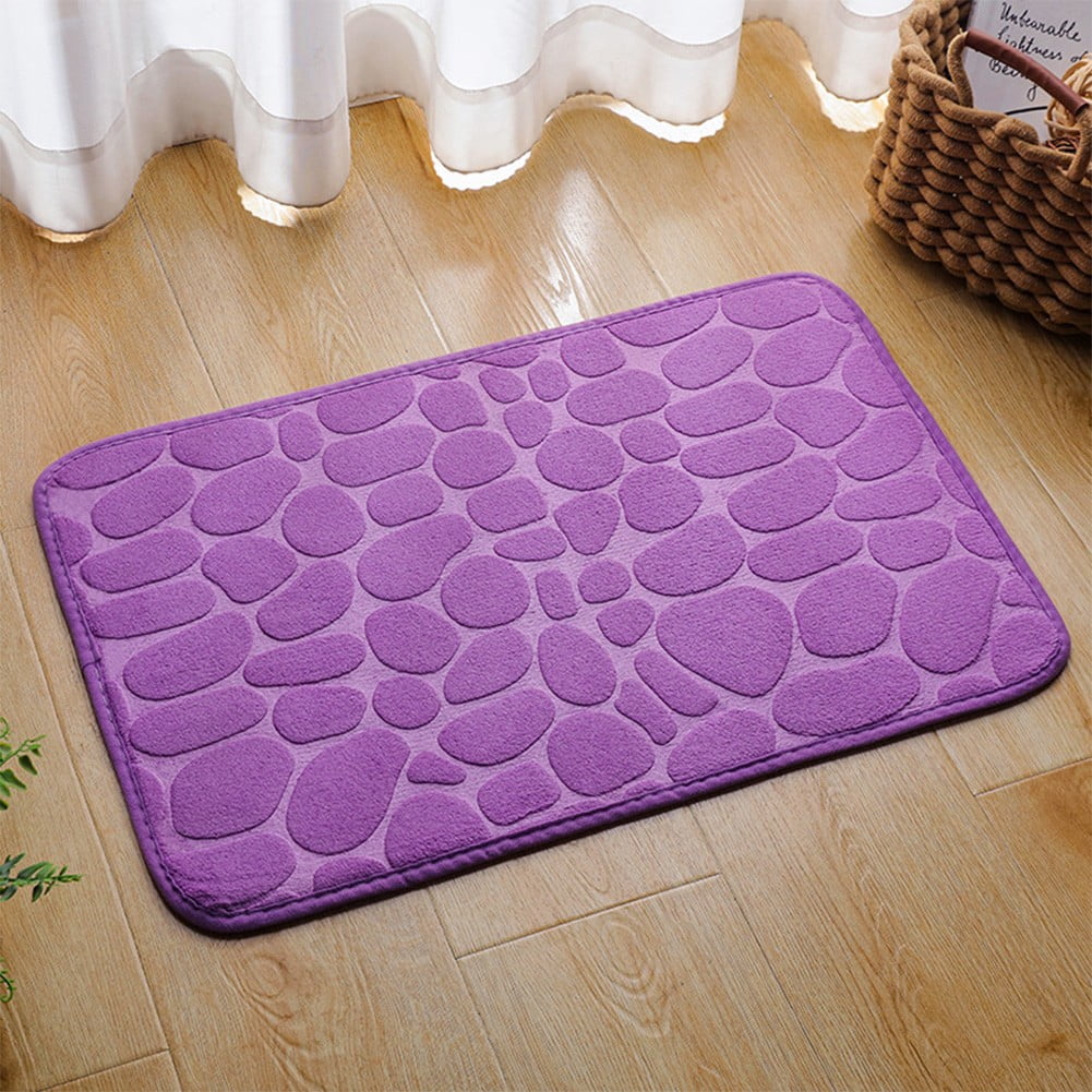 Memory Foam Bath Mat: Ultra-Absorbent Pebble Design, Soft & Machine ...