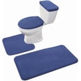 Memory Foam Bathroom Toilet Rug Set 4 Piece with Toilet Lid Cover and ...
