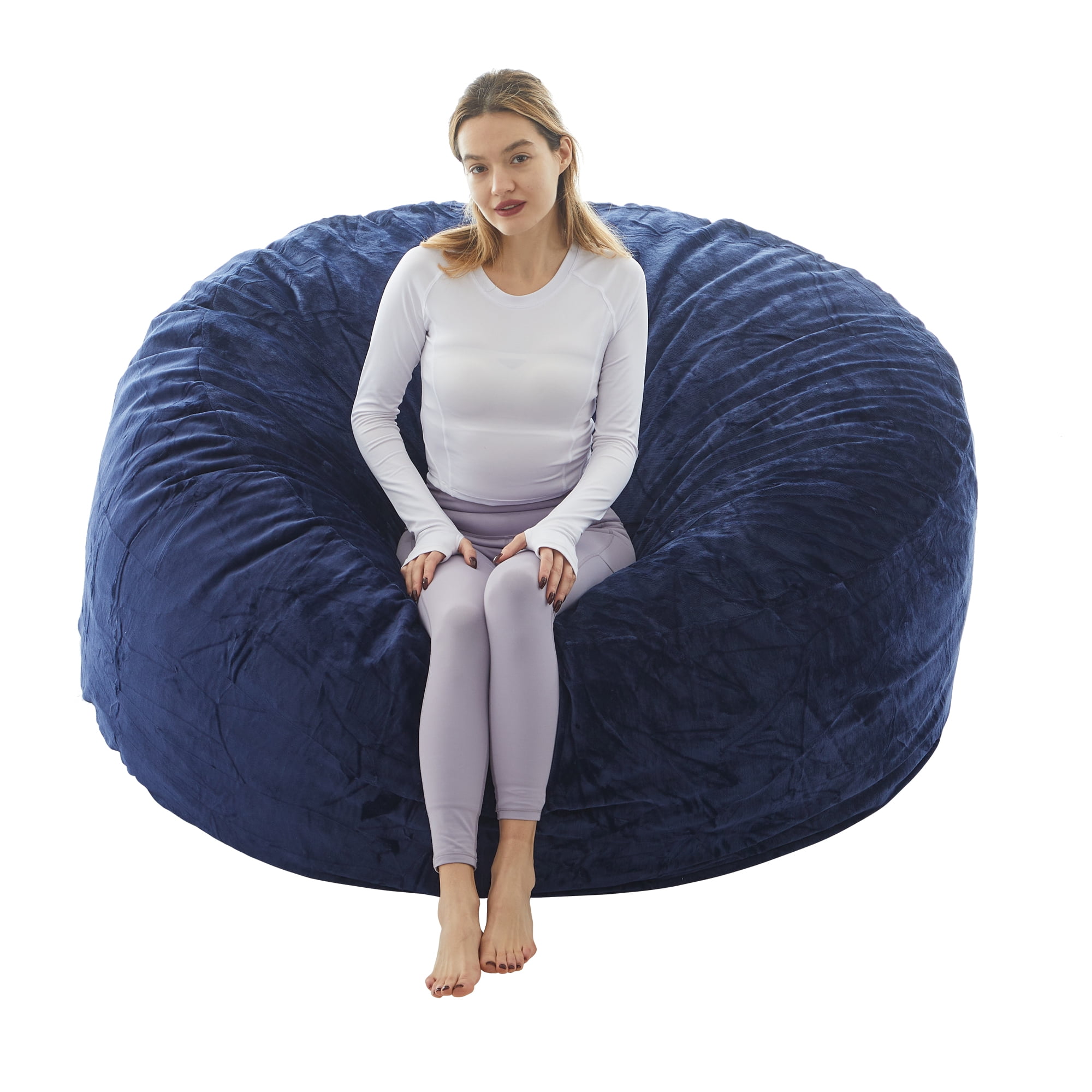 Memory Foam Bean Bag Chair Large 3ft - Premium Flannel Fabric, Portable ...