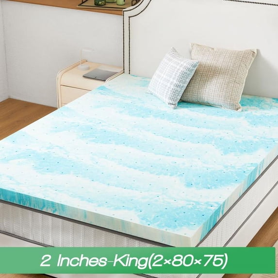 Memory Foam Bed Topper with Cooling Gel Swirl Infusion - Perfect Gift ...