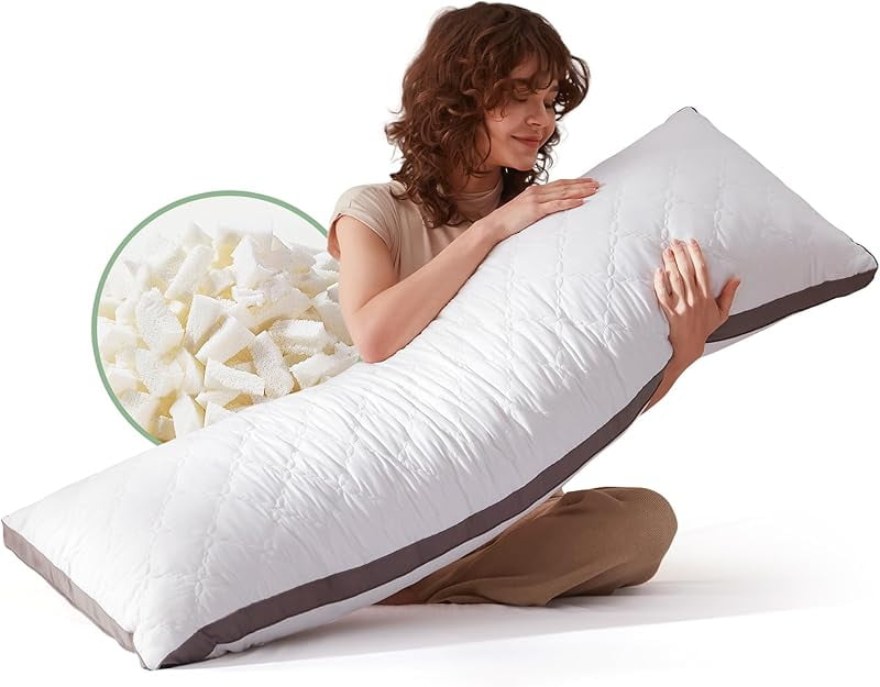 Memory Foam Body Pillow for Adults, Ultra-Soft Full Body Pillow with ...