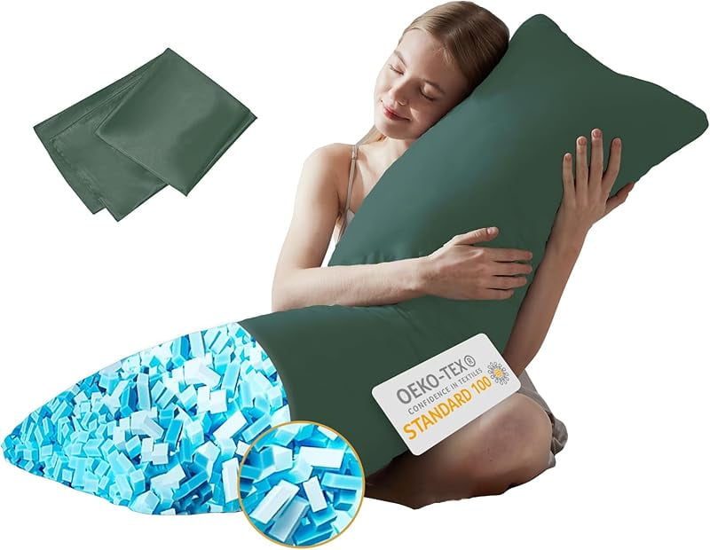 Memory Foam Body Pillow Insert with Fiber Cover - Large Full Body ...