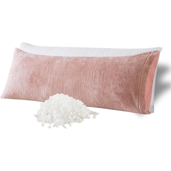 Memory Foam Body Pillow with Plush Fuzzy Cover, Full Body Pillow for ...