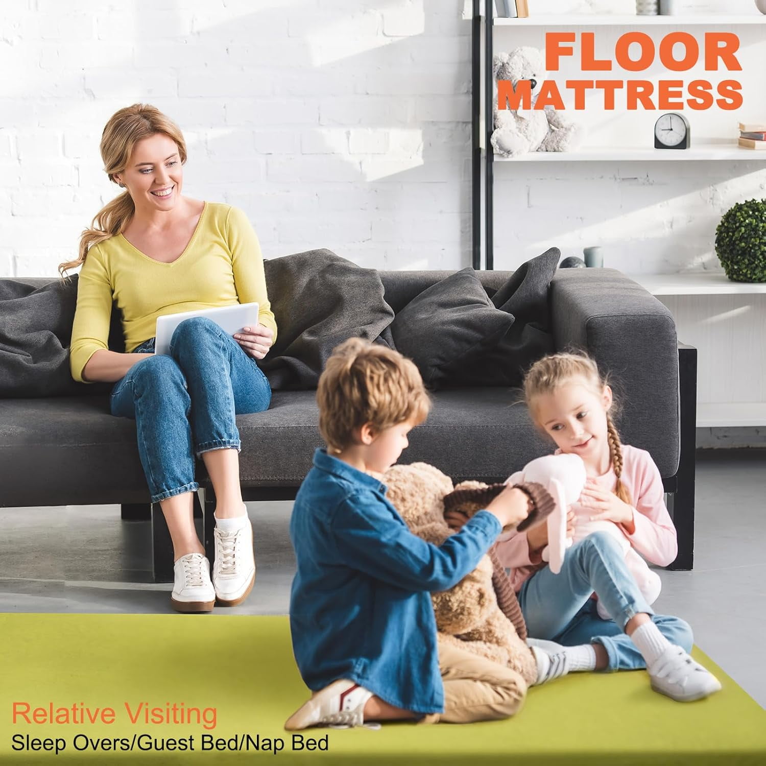 Memory Foam Camping Mattress Sleeping Pad, 3" Thick Waterproof Portable ...