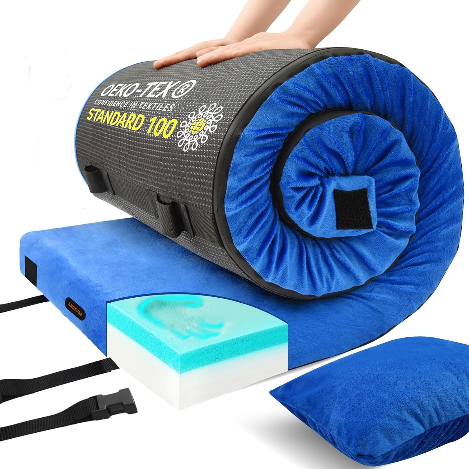 Memory Foam Camping Mattress pad, Comfortable Thick Floor Sleeping Mat ...