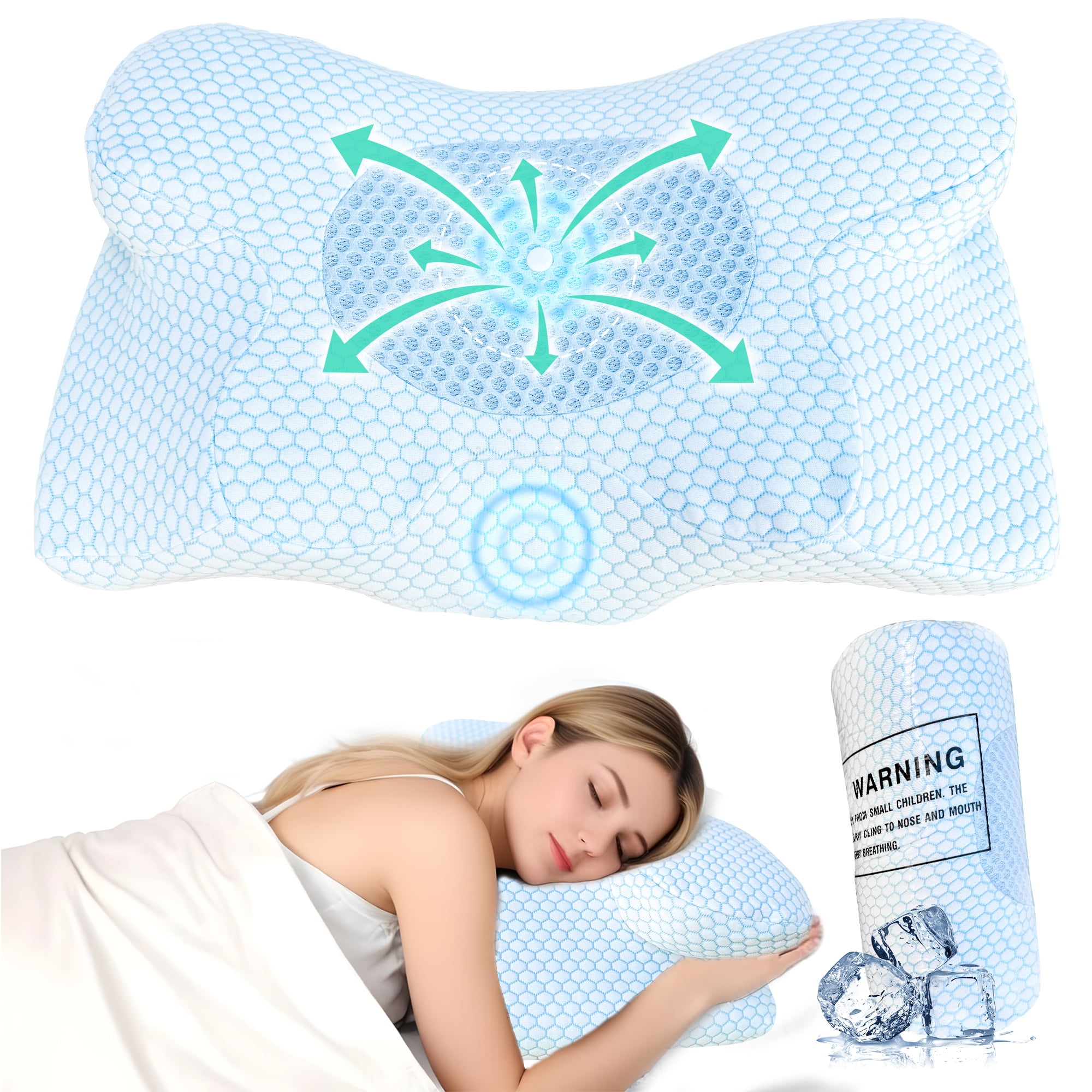 Memory Foam Cervical Ergonomic Neck Pillow - Walmart.com