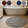Memory Foam Cobblestone Bathroom Rug - Large Round Super Water ...